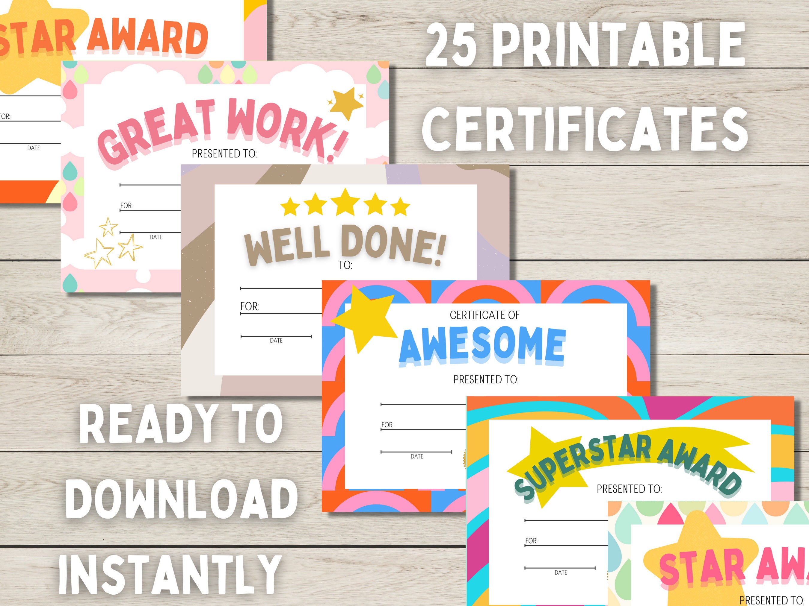 Printable Classroom Awards Bundle, 25 Certificates for Teachers to ...