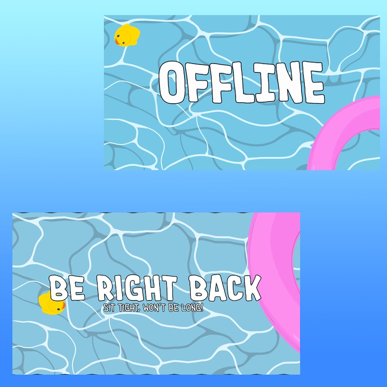 Blue Pool Party Animated Stream Screen Bundle for Twitch, Starting Soon ...