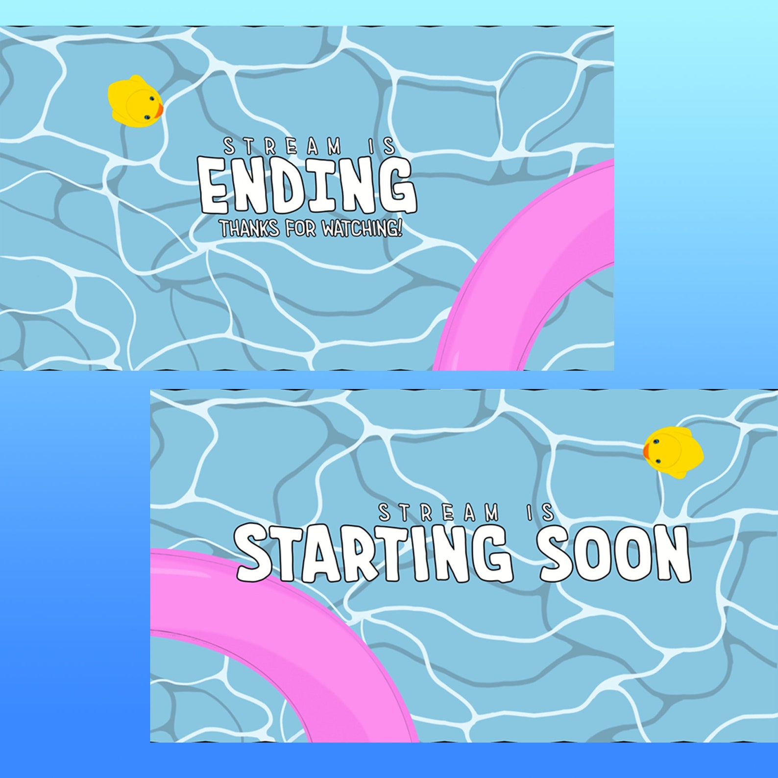 Blue Pool Party Animated Stream Screen Bundle for Twitch, Starting Soon ...