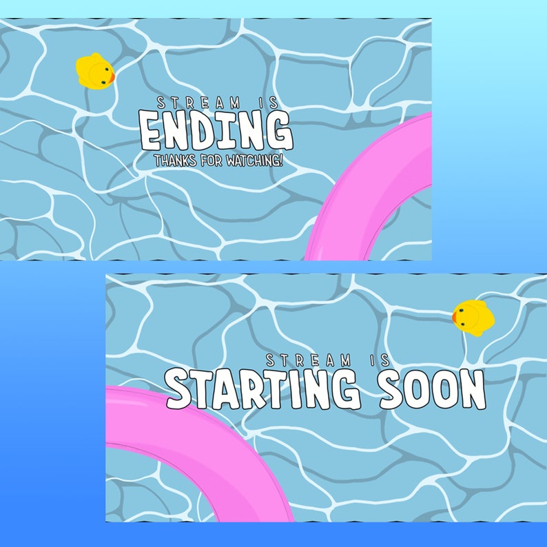 Blue Pool Party Animated Stream Screen Bundle for Twitch, Starting Soon ...
