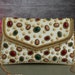 Gold Prom Clutch Purse, Bag With Solitaire Diamond Embroidery, Mirror ...