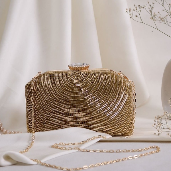 Elegant Gold Clutch Purse - Etsy