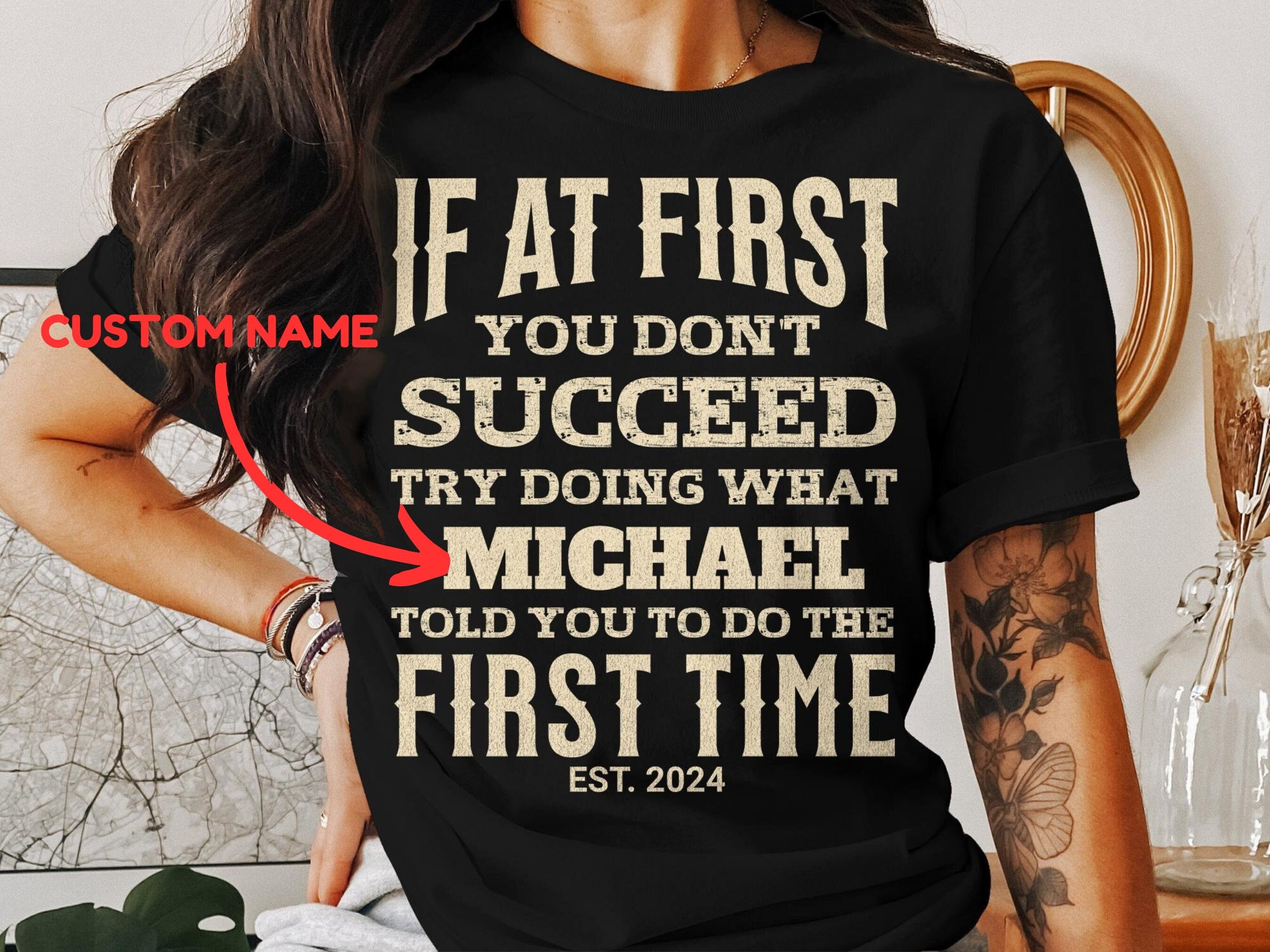 Funny Quote T-shirt, Humorous Saying Tee, If at First You Don't Succeed ...