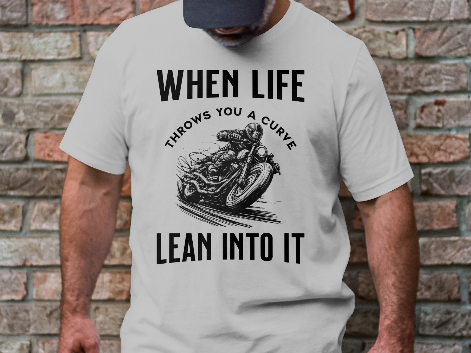 Biker T-shirt | Motorcycle Rider Gift | Lean Into It Inspirational ...