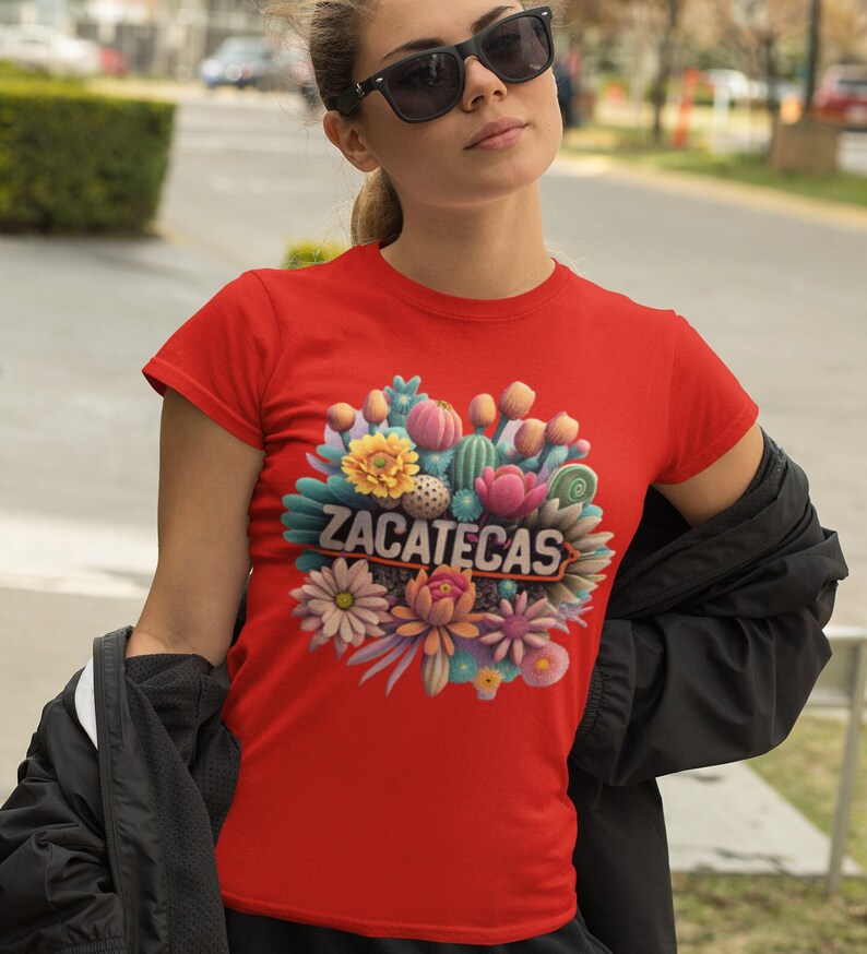 Zacatecas Colorful Floral Shirt. Native Flowers and Cacti in a Vibrant ...
