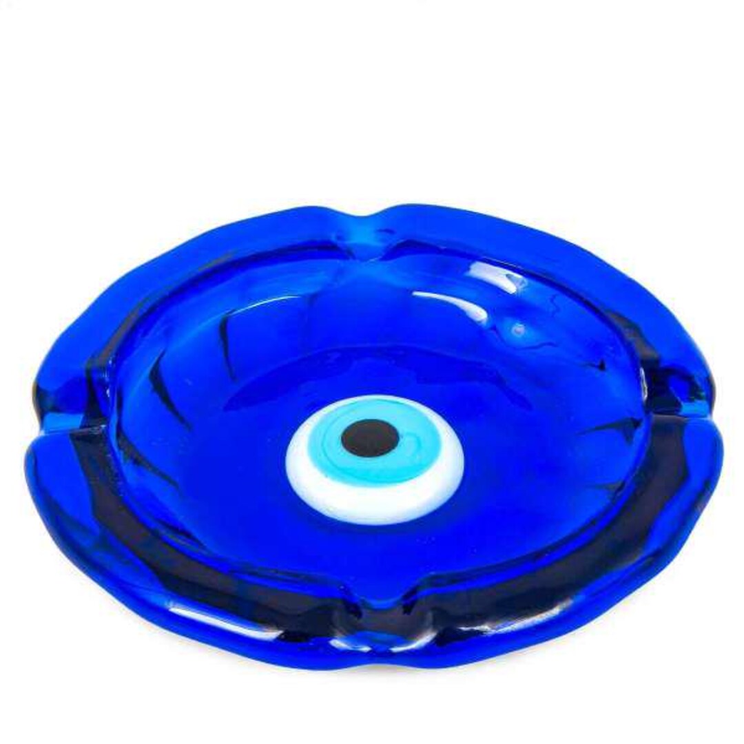 Handmade Glass Evil Eye Ashtray, Glass Ashtray, Authentic House Gift ...