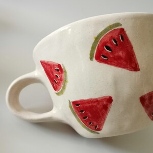 Cute Watermelon Cup for Daughter Extra Large Coffee Mug Hand Painted ...