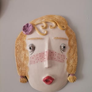 Handmade Ceramic Wall Masks - Unique Faces in Various Sizes & Genders ...