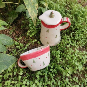 Hand-shaped Ceramic Pine Tree Jug and Oversized Mug Set: A Magical ...