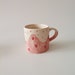 Handmade Ceramic Strawberry Cup: Pink Floral Drinkware - Etsy