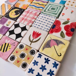 Handmade Ceramic Tiles: 2x2 Decorative Tile Set (30 Pieces) - Etsy