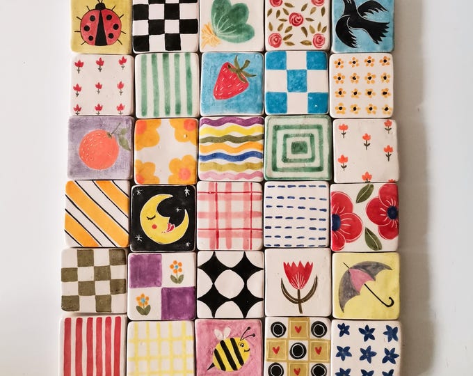 30 Pieces 2x2 Inch Handmade Ceramic Tiles - Decorative Ceramic Tiles ...
