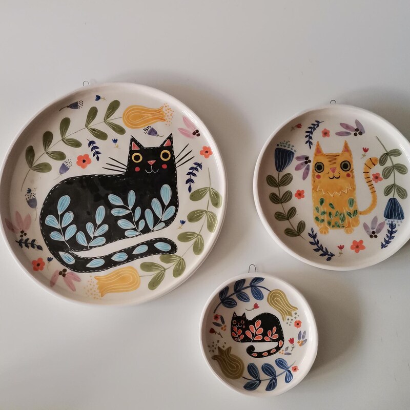 Cat Ceramic Plates - Etsy