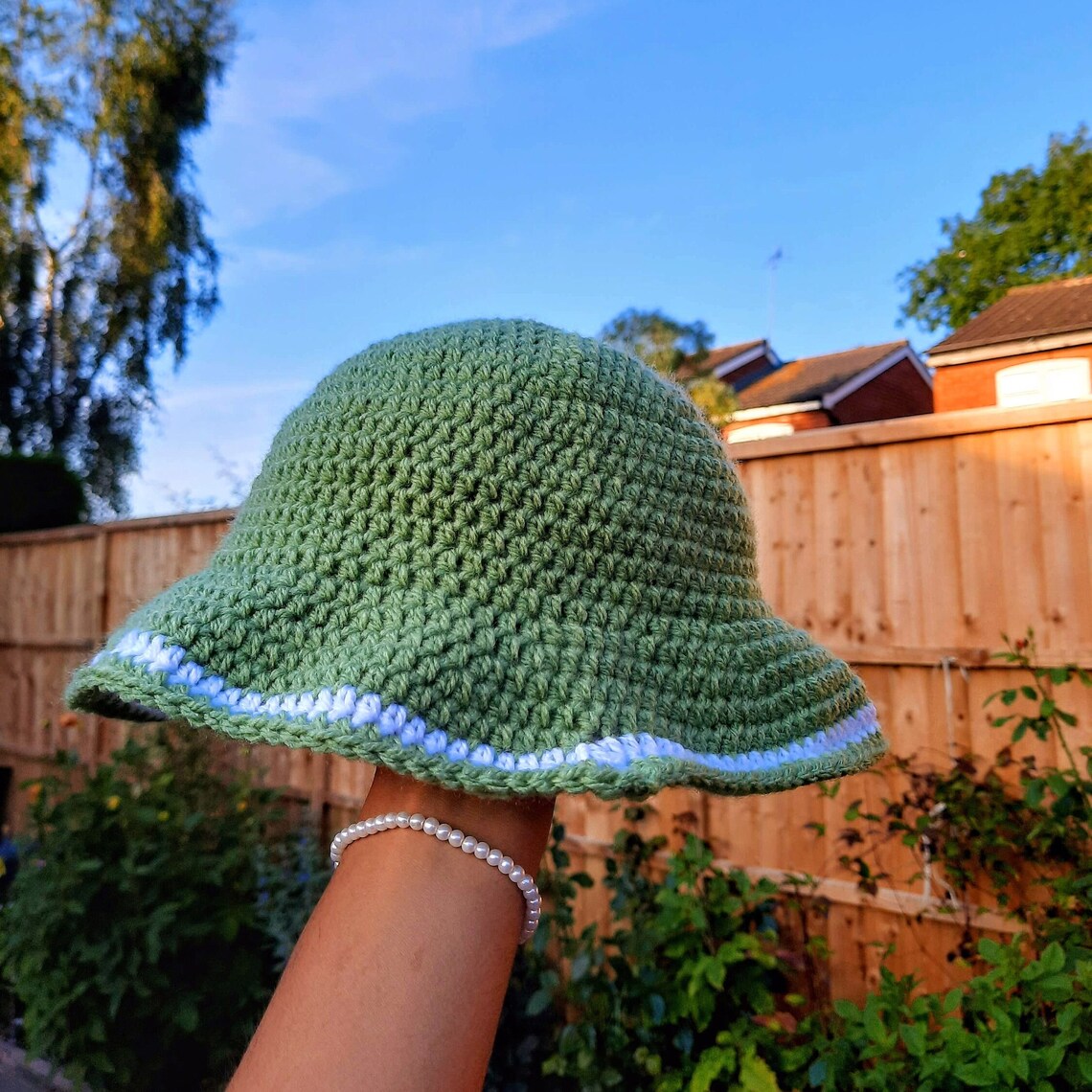 Handmade Crochet Sage Green Bucket Hat - Etsy