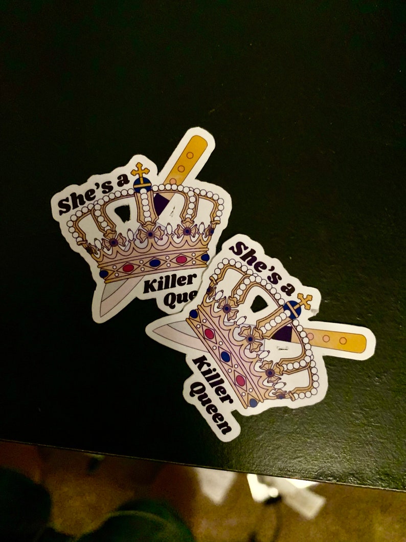 She’s A Killer Queen Glossy Sticker for Laptop, Phone, iPad Case ...