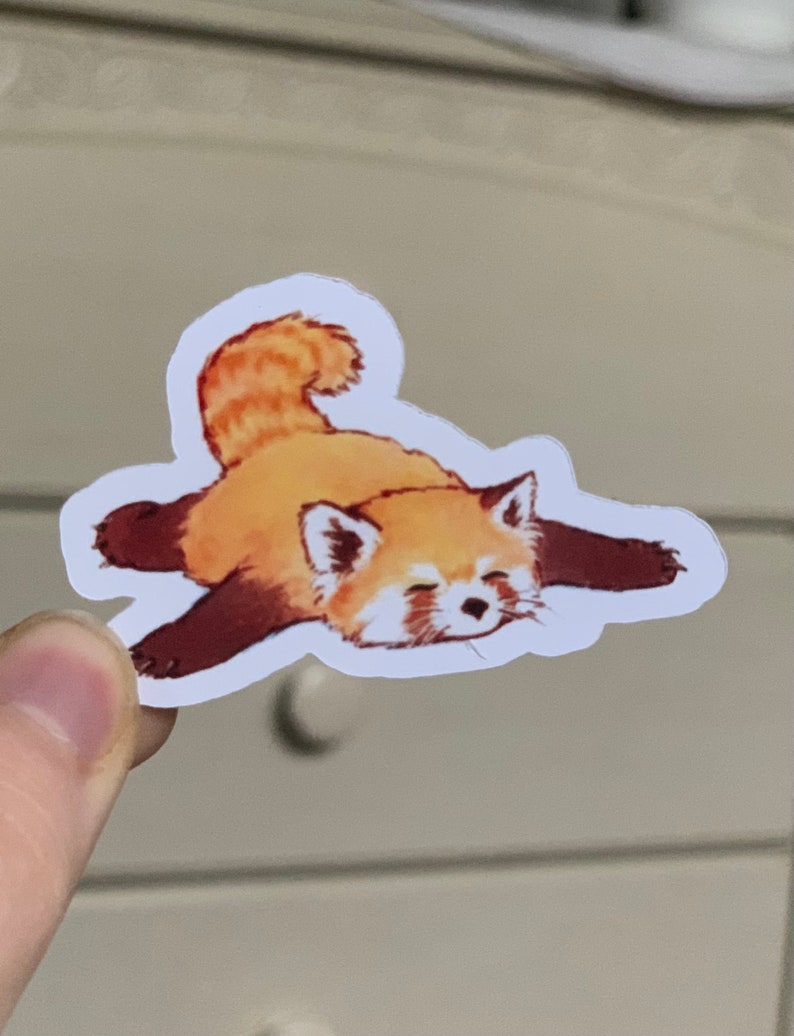 Red Panda Sticker Laying Down for Laptop Phone Ipad Case - Etsy