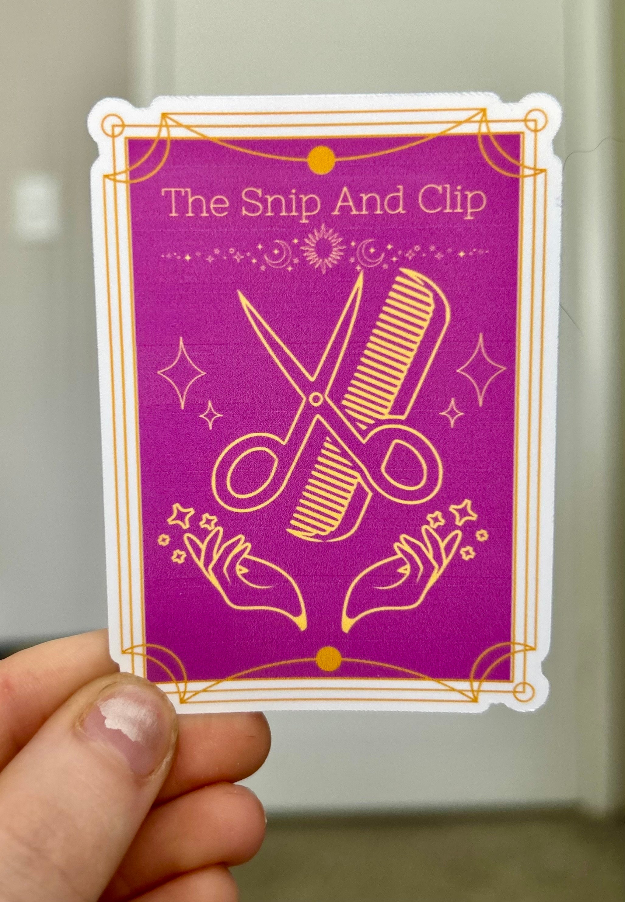 The Snip & Clip Tarot Glossy Waterproof Sticker is for Laptop, Phone ...