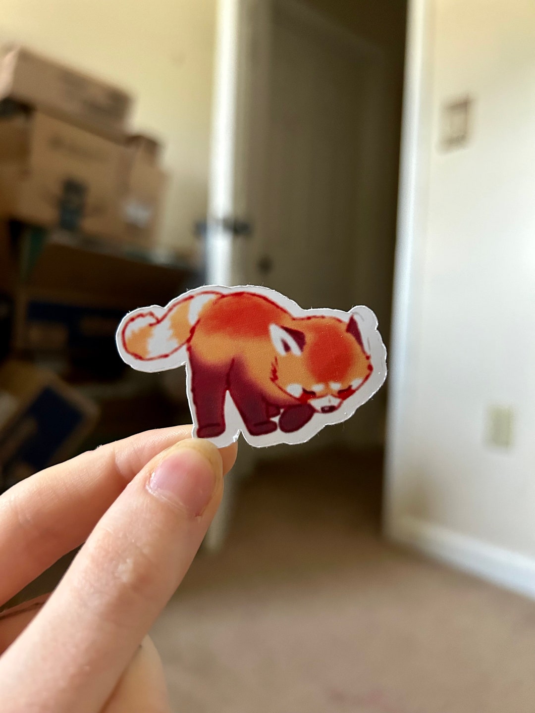 Bowing Red Panda Waterproof Sticker for Laptop, Phone, iPad Case ...