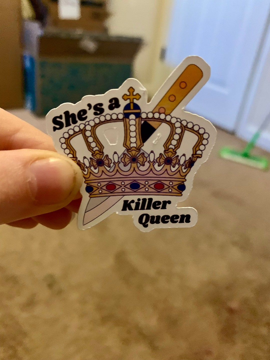 She’s A Killer Queen Glossy Sticker for Laptop, Phone, iPad Case ...