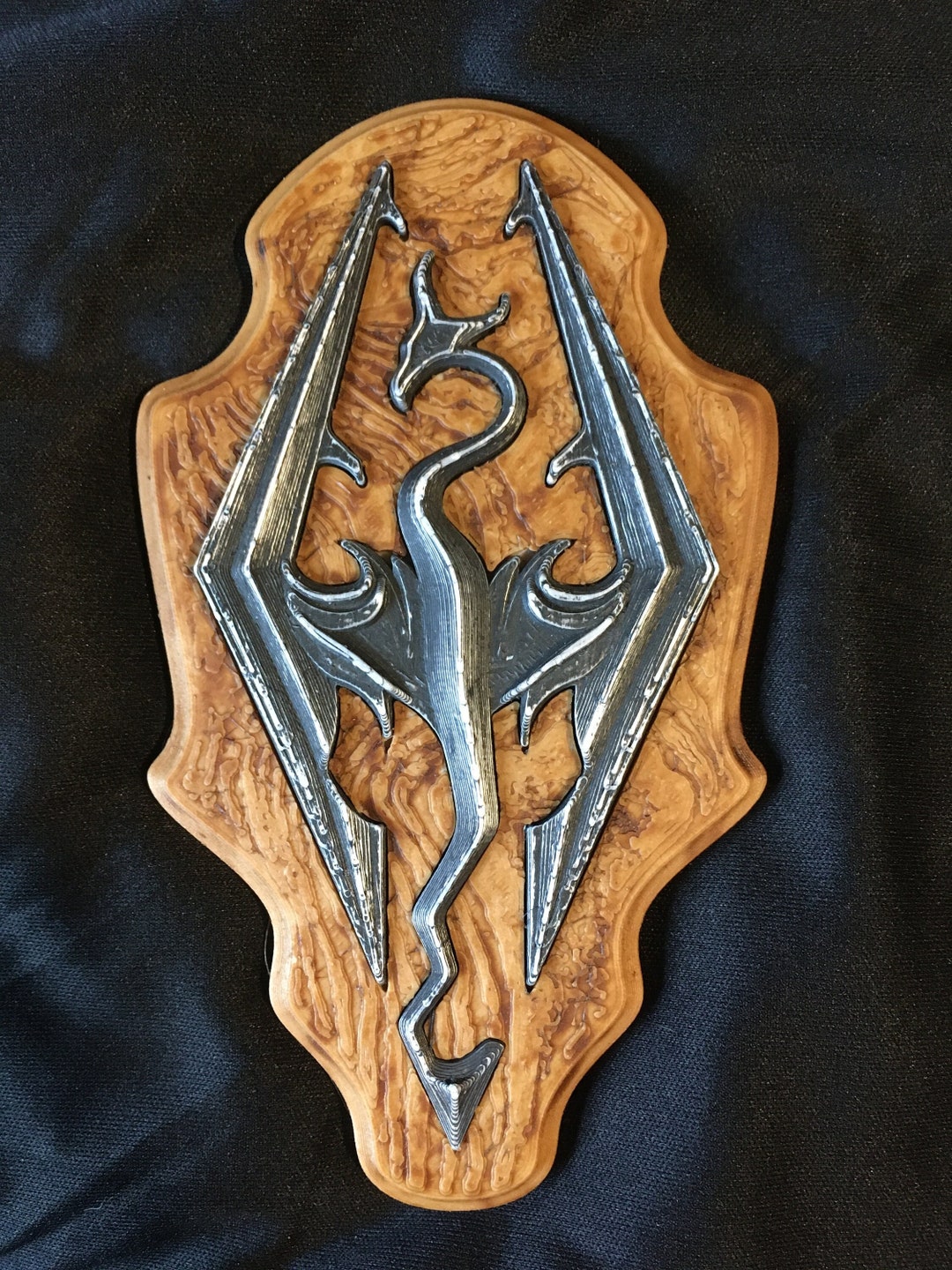 Skyrim Wall Plaque: Faux Wood & Metal 3D Printed Decor - Etsy