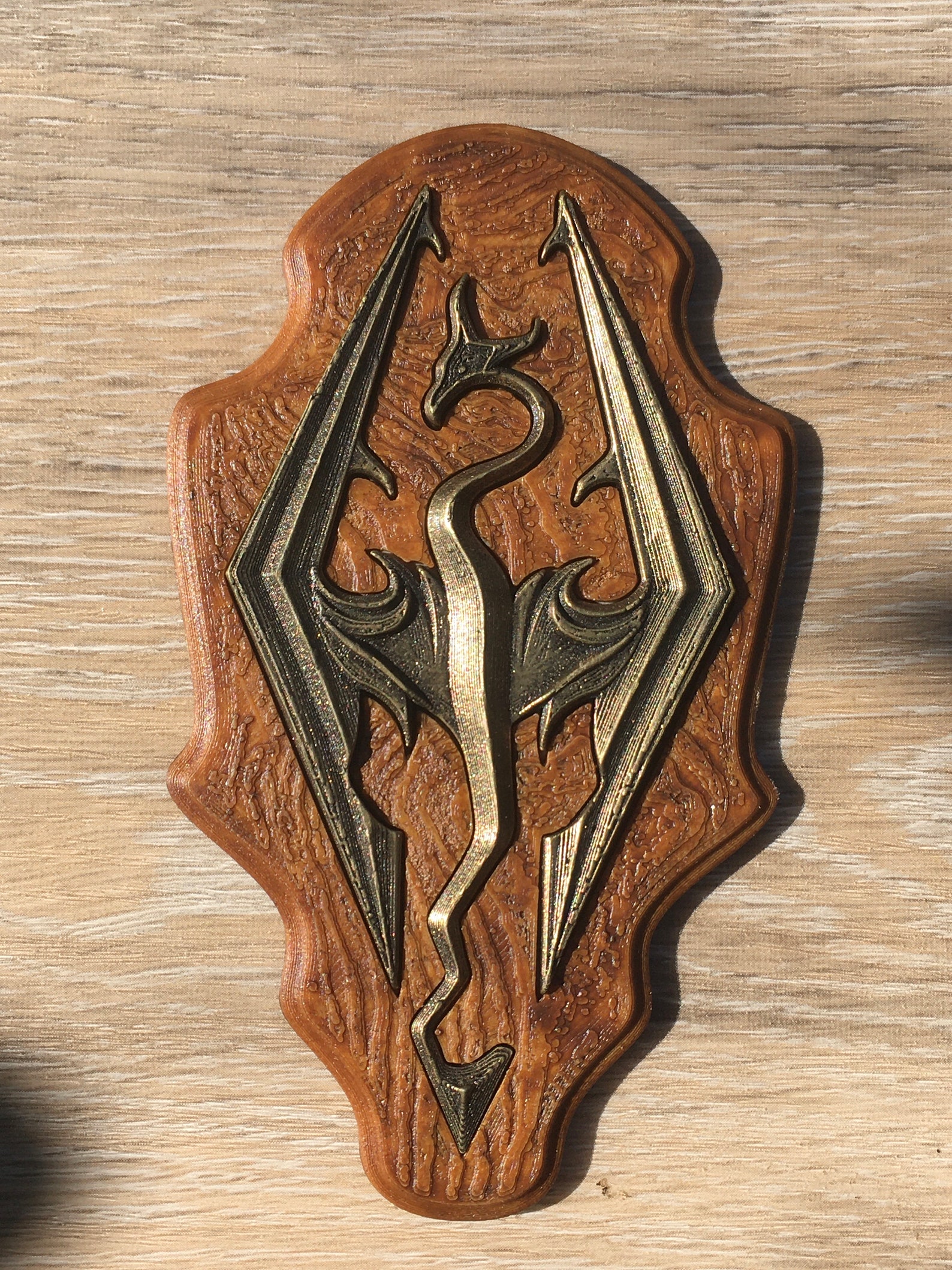 Skyrim Wall Art Décor Beautiful wood and Brass - Etsy