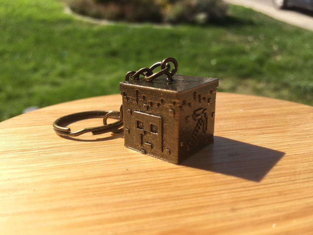 Minecraft Brass/pla Keychain - Etsy