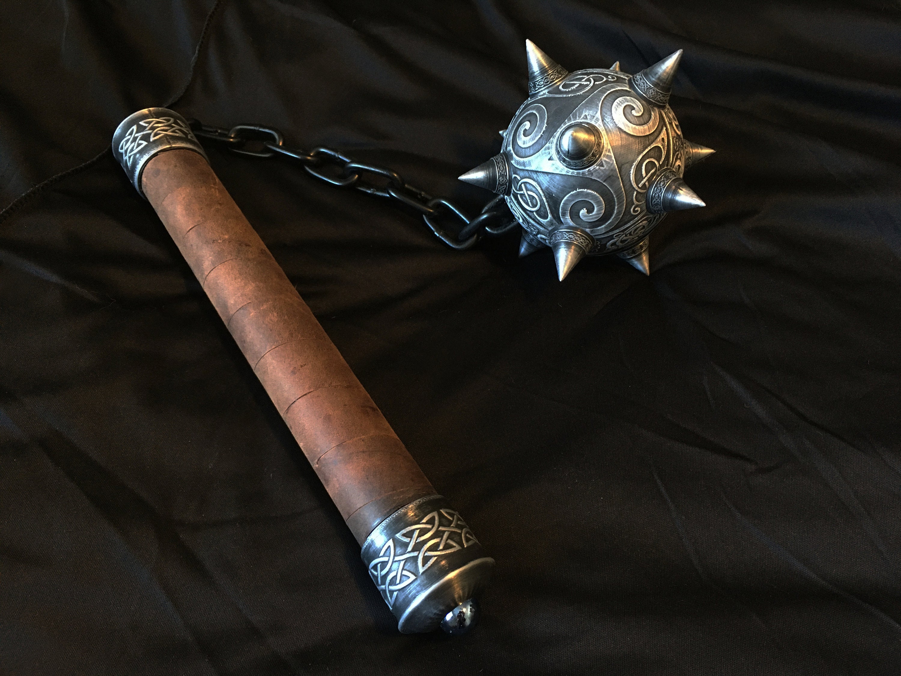Flail Medieval Weapon Medieval Spike Ball Battle Mace Hard Wood Bat
