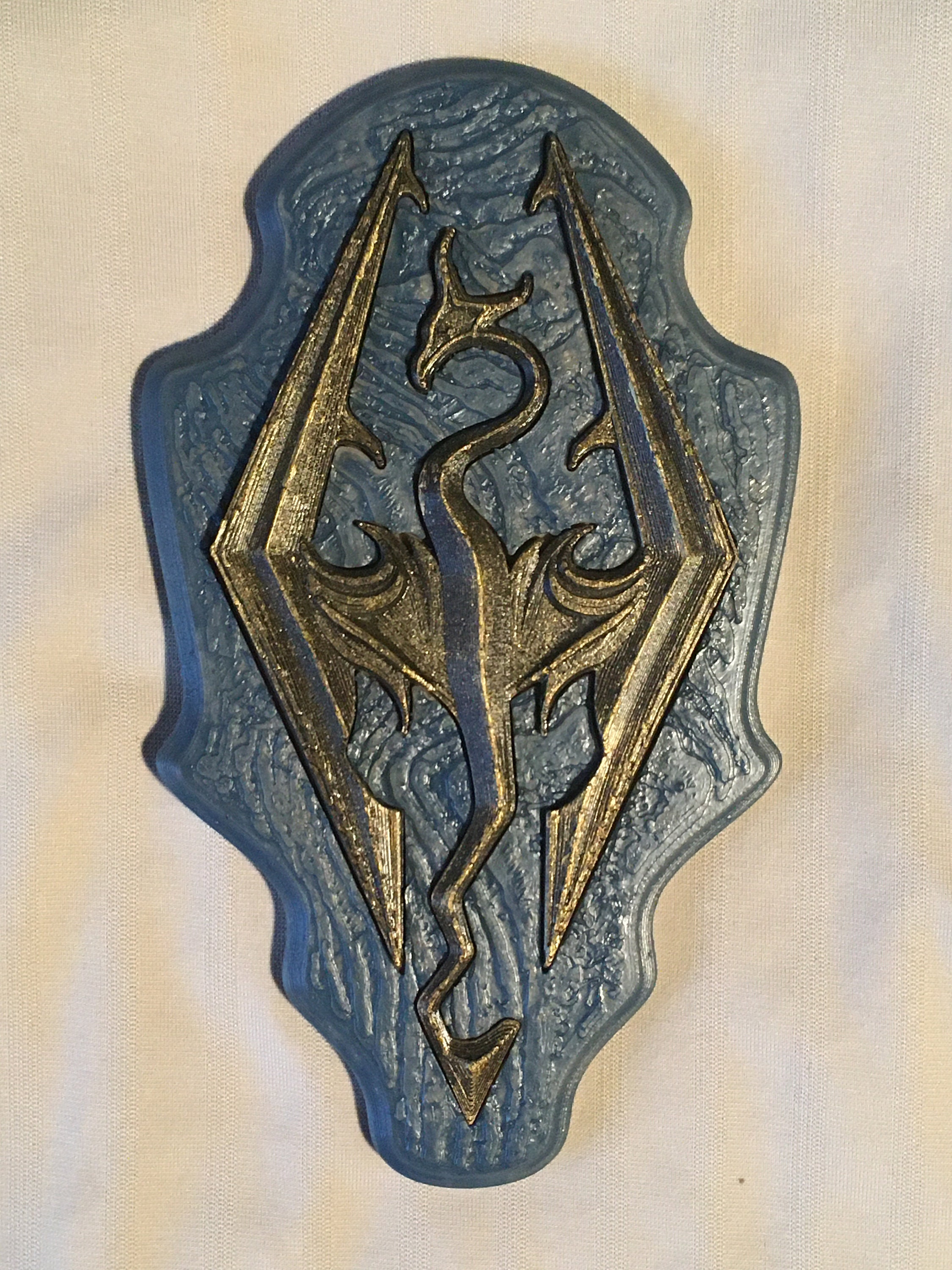 Skyrim Wall Art Décor, Beautiful Faux wood and Metal Skyrim Plaque, 3D ...