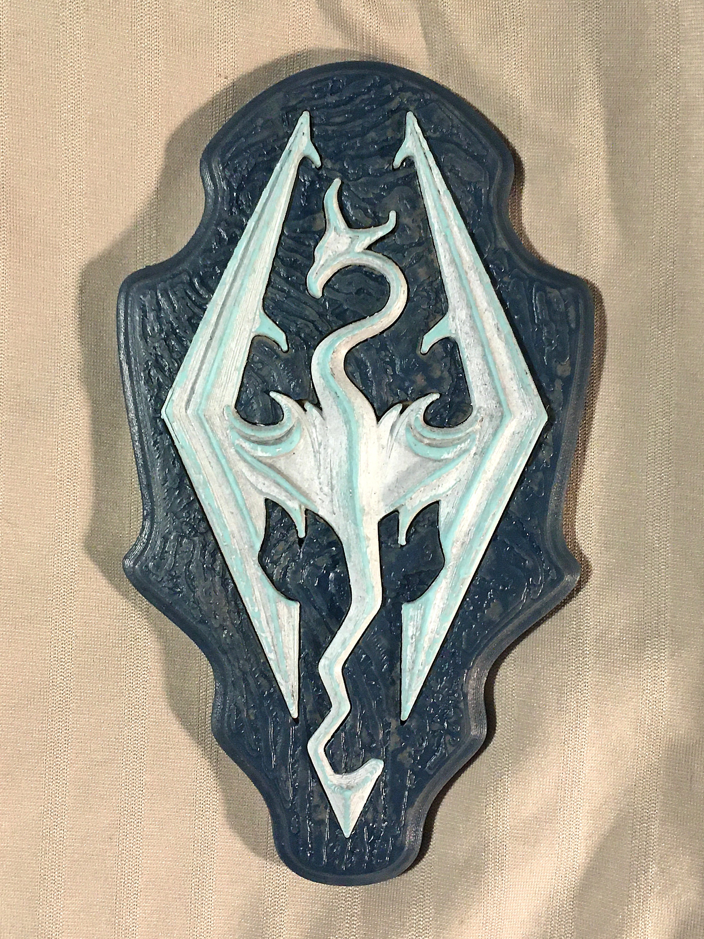 Skyrim Wall Art Décor, Beautiful Faux wood and Metal Skyrim Plaque, 3D ...
