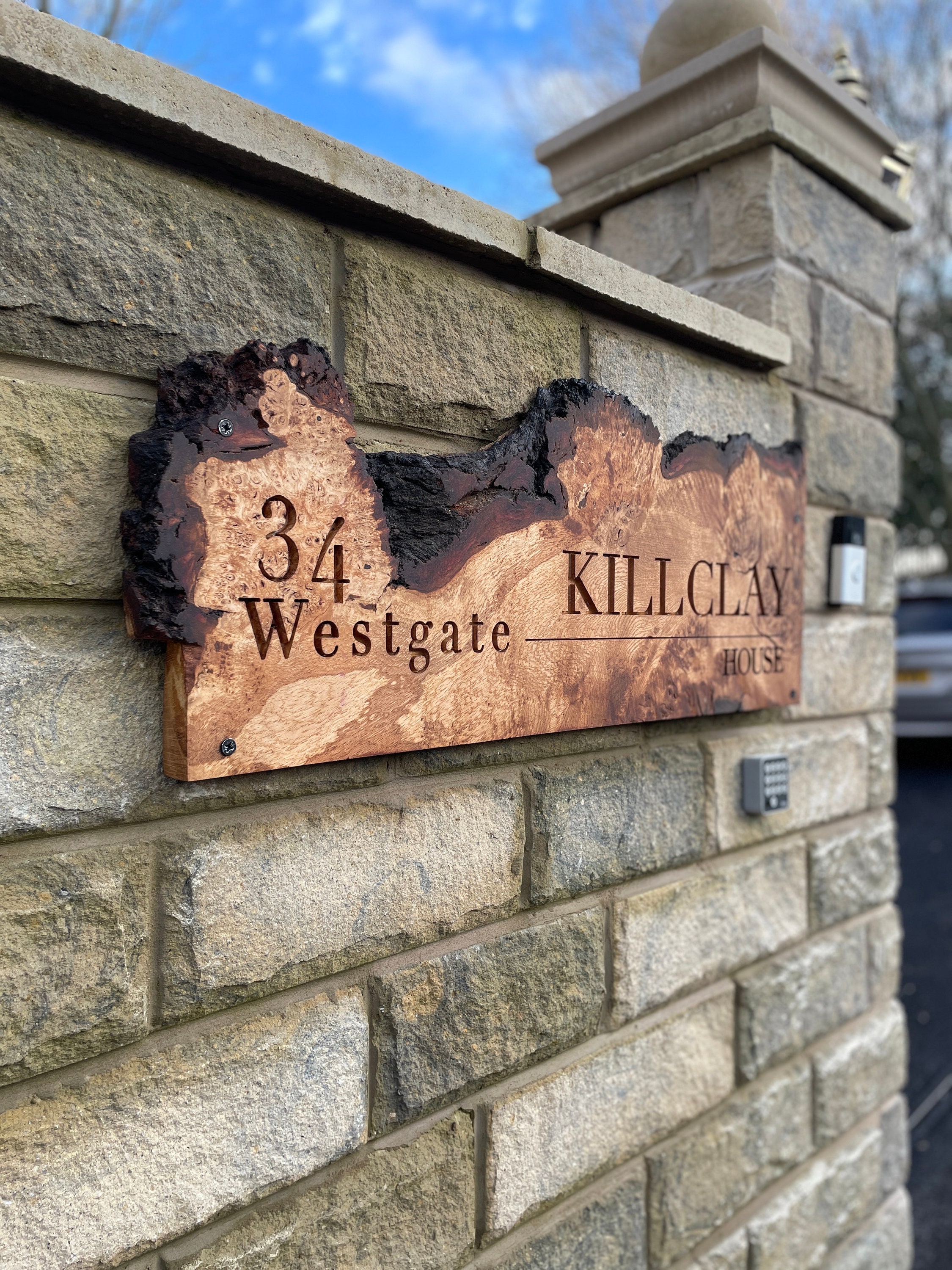 Personalised Home and Business Signs - Live Edge Wood - Etsy