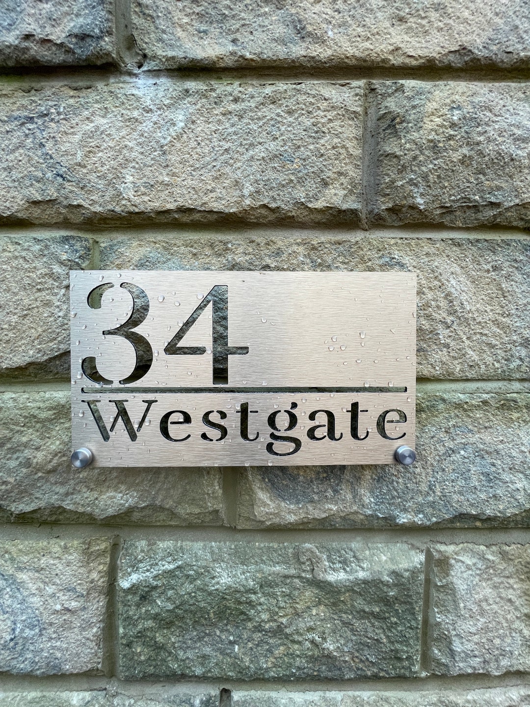 Premium Custom Aluminium House / Business Sign - Brushed Finish - Etsy