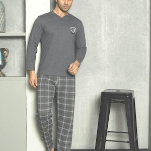 100% Cotton, Soft, Comfortable Men's Pajama Set, Men's Loungewear ...