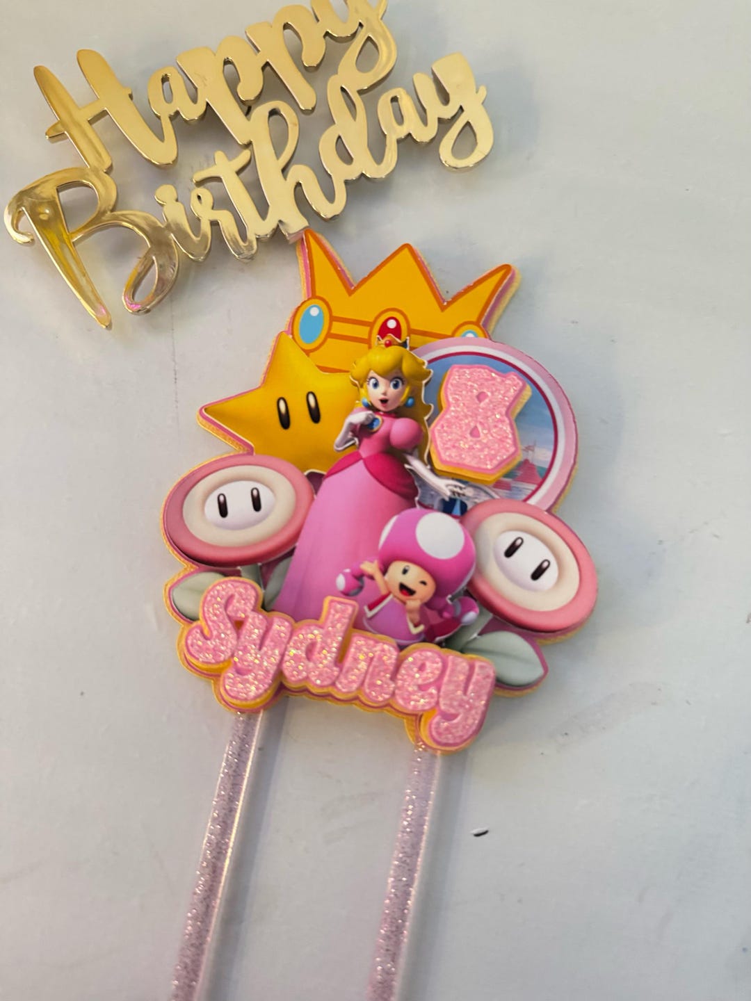 Princess Peach Cupcake Toppers/smash Cake Topper/ Birthday Decorations ...