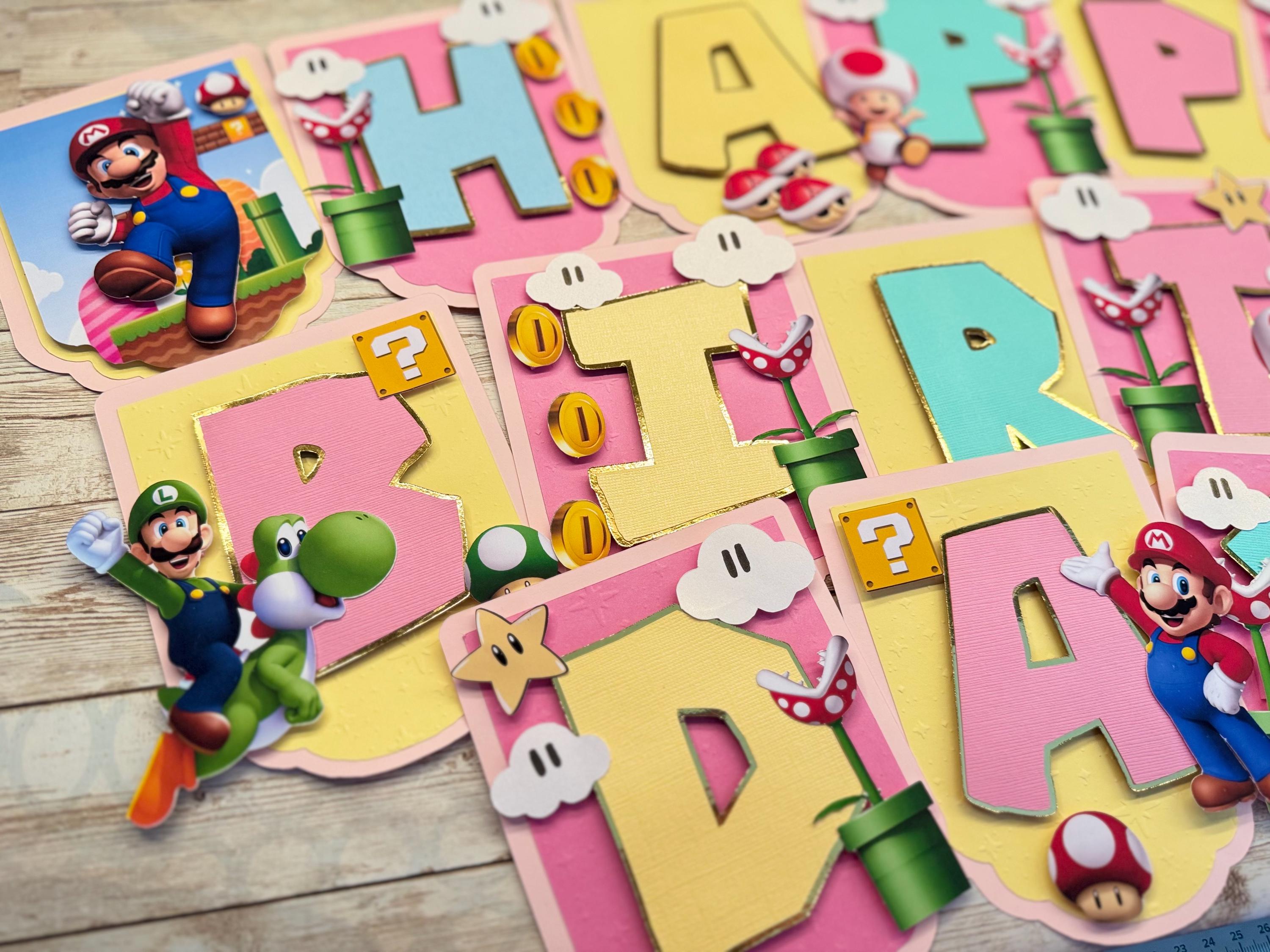 Super Mario Birthday Banner Girl Theme , Smash Bros Birthday Banner ...