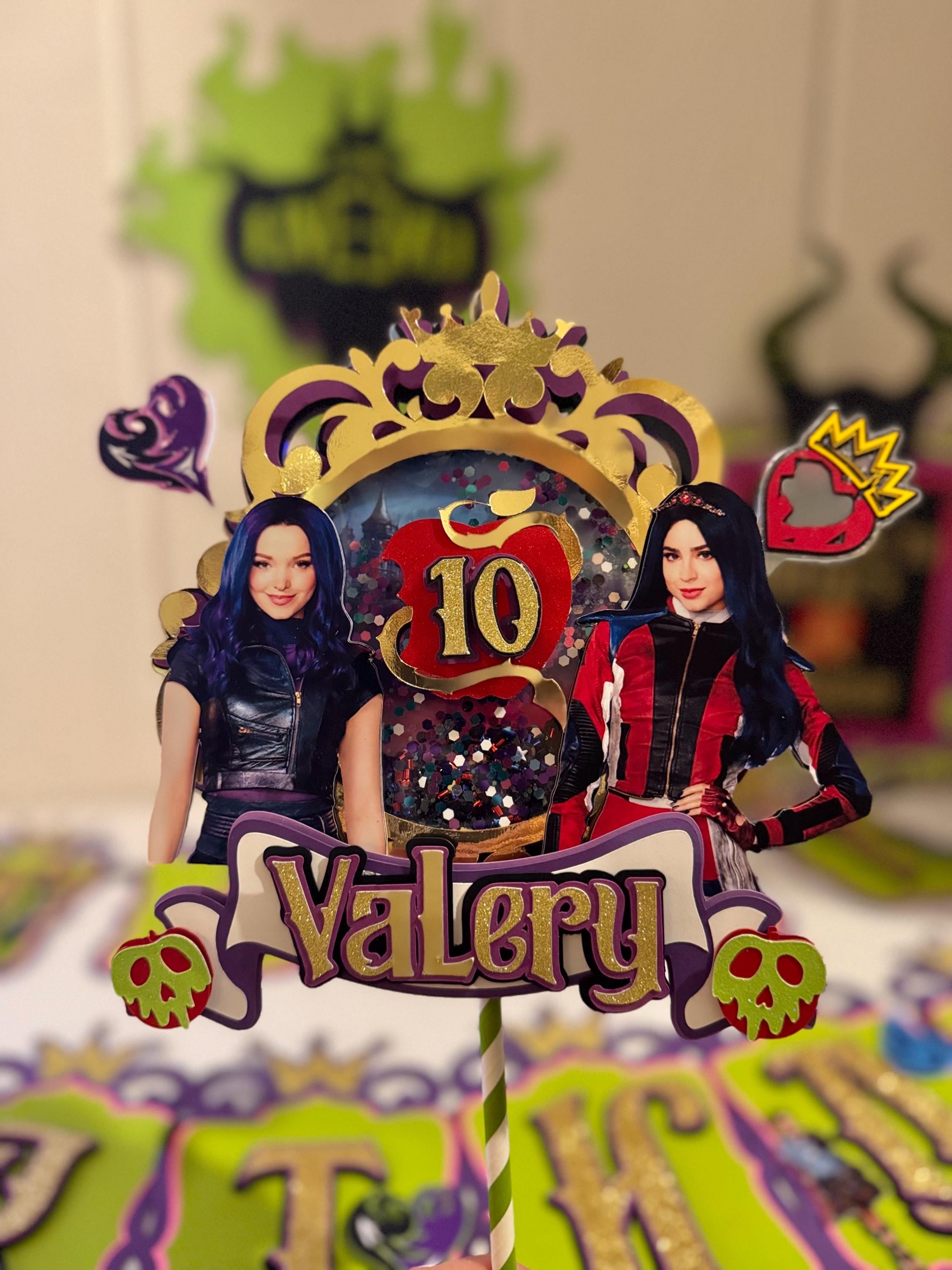 Descendants Cake Topper, Mal & Evie Party Decor Villains Birthday - Etsy