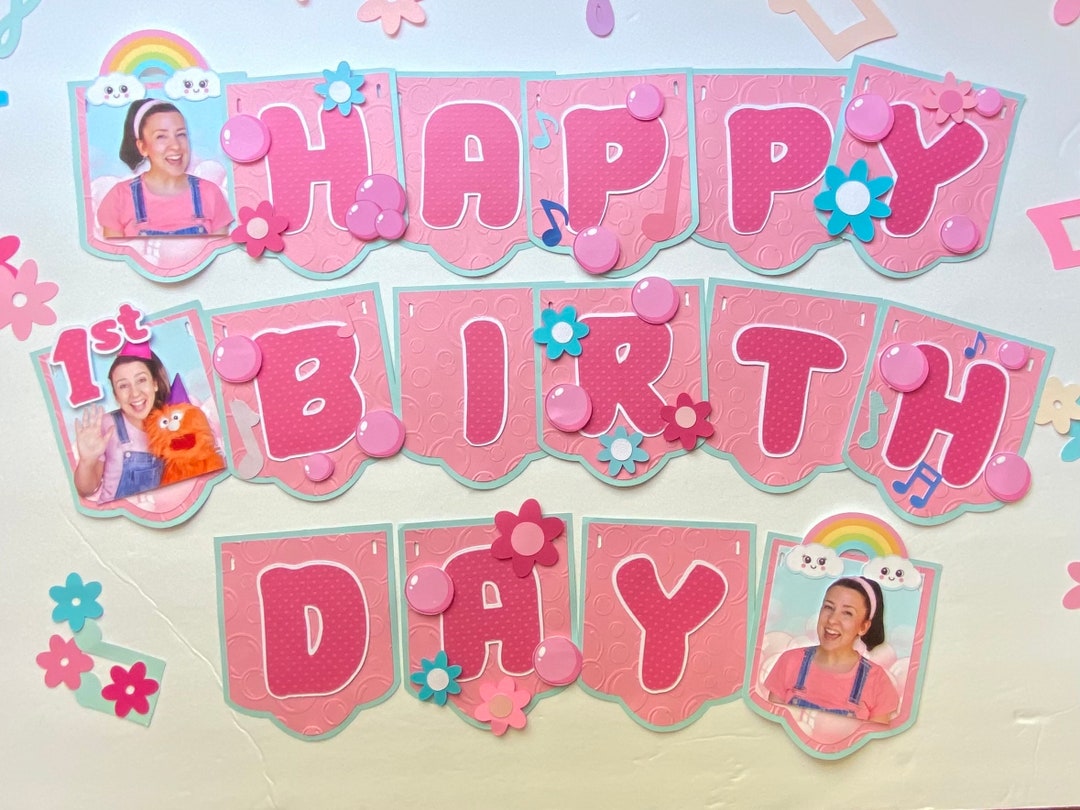 Ms. Rachel Birthday Banner Girl/boy Theme/ Bubblegum - Etsy