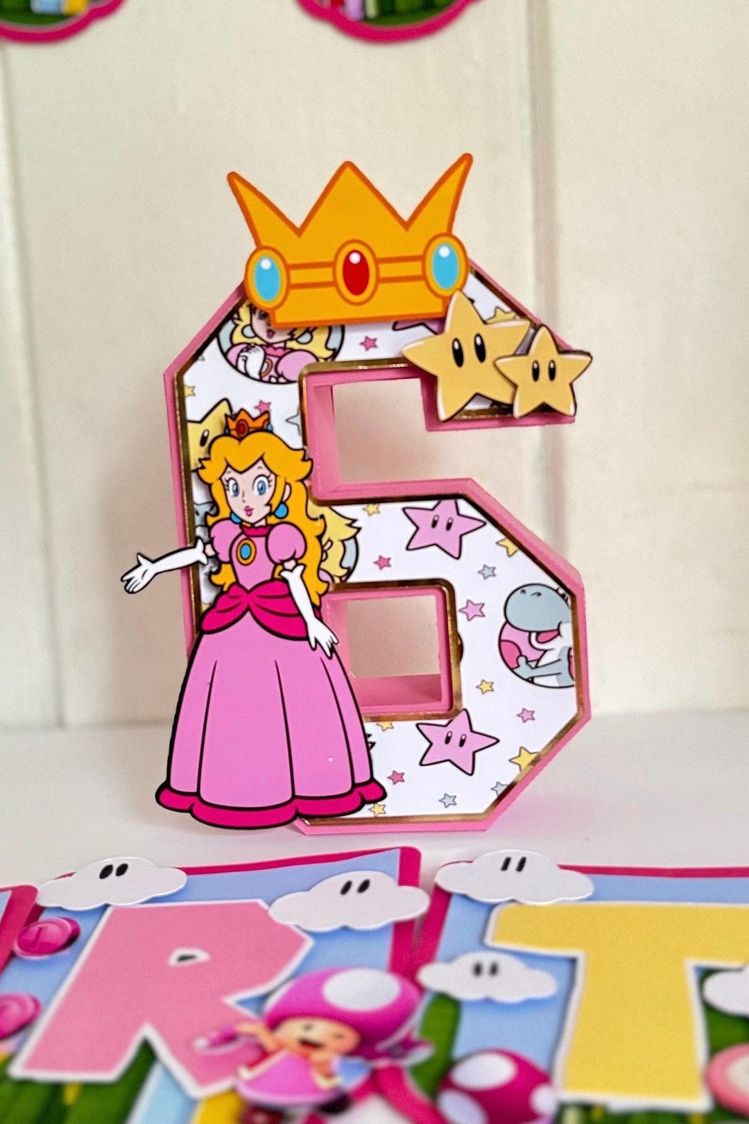 Princess Peach 3D Letters or Numbers | Princess Party Theme | Princess ...