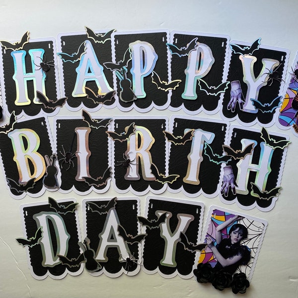 Wednesday Happy Birthday Banner - Etsy