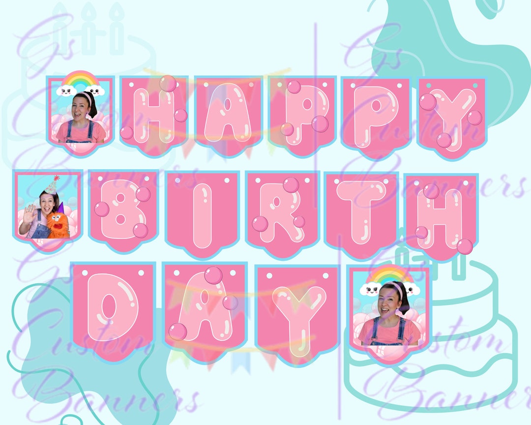 Digital Ms. Rachel Happy Birthday Only Printable Banner Print at Home ...