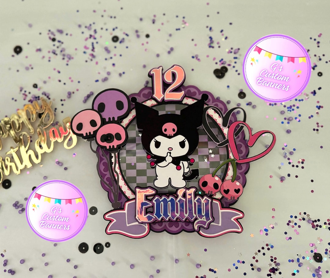 Kuromi Cake Topper/ Kuromi Birthday/ Center Piece Birthday Decorations ...