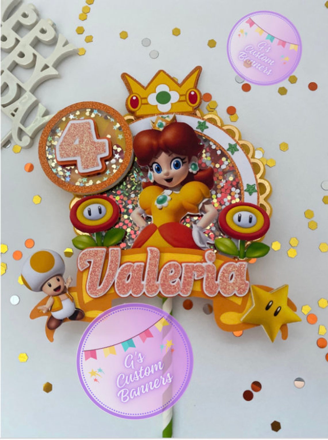 Princess Daisy Cake Topper - Etsy