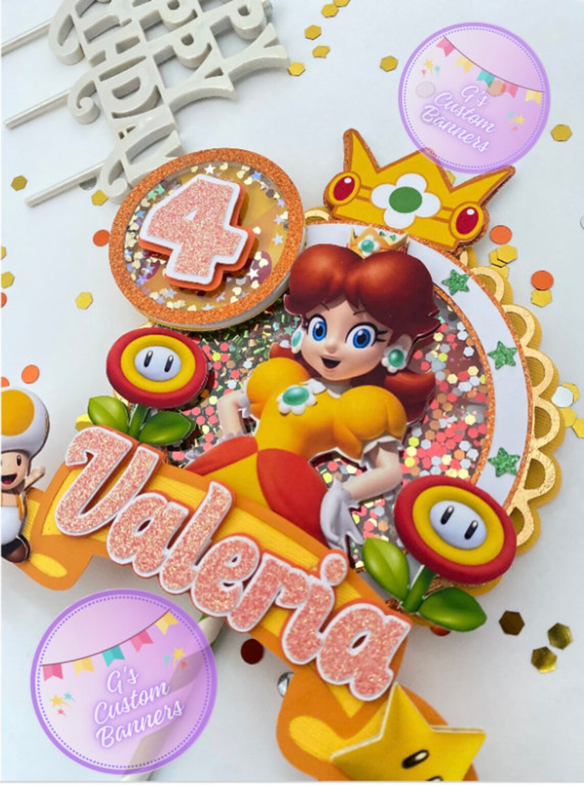 Princess Daisy Cake Topper - Etsy