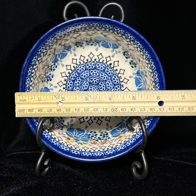 CA Boleslawiec Unikat Polish Pottery Ceramic Bowl 6 1/4 Signed A Damian ...