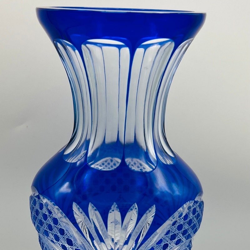 Cobalt Blue Crystal Vase - Etsy