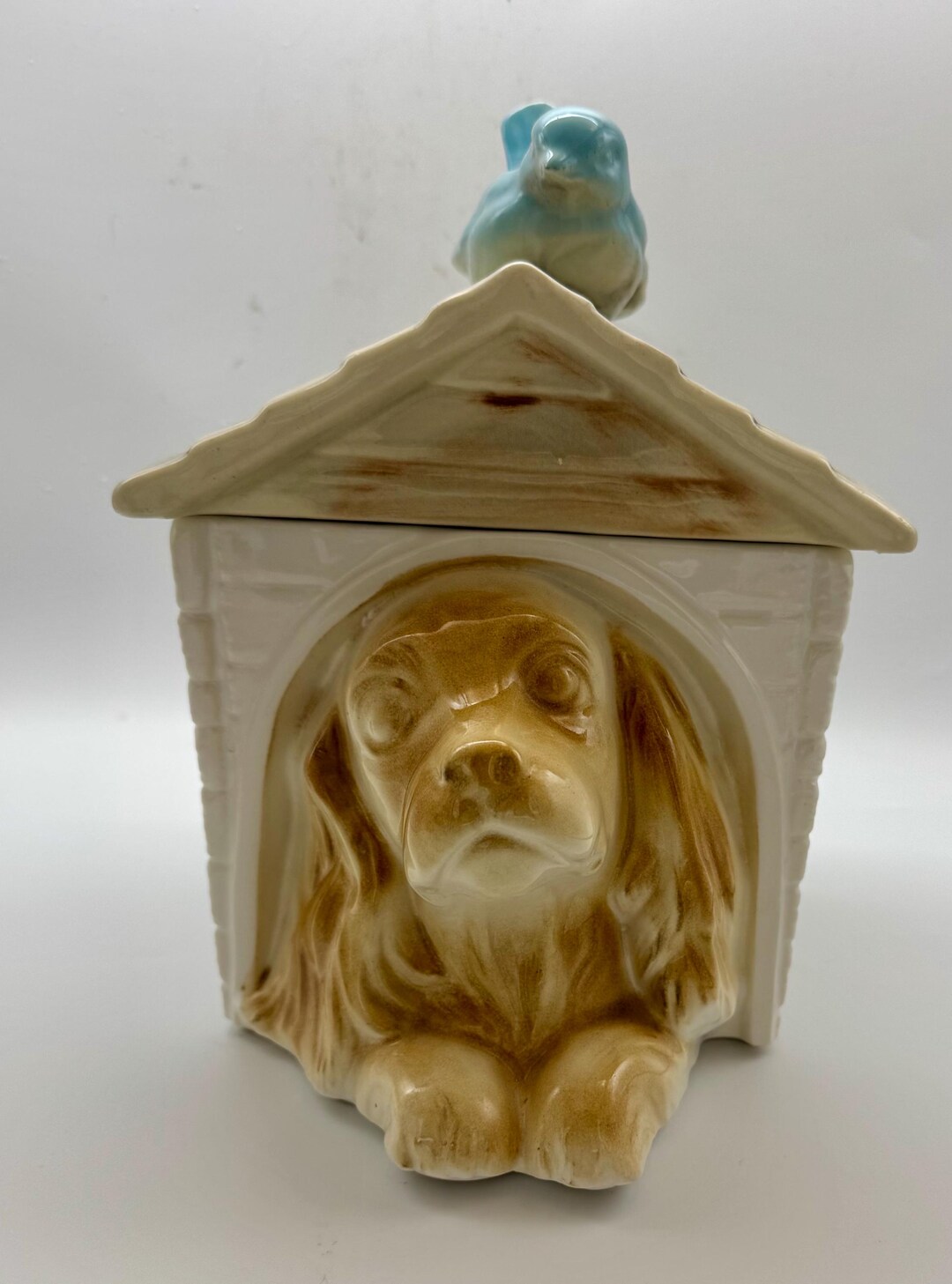 Rare Vintage Mccoy Pottery Cocker Spaniel Dog in Doghouse Ceramic ...
