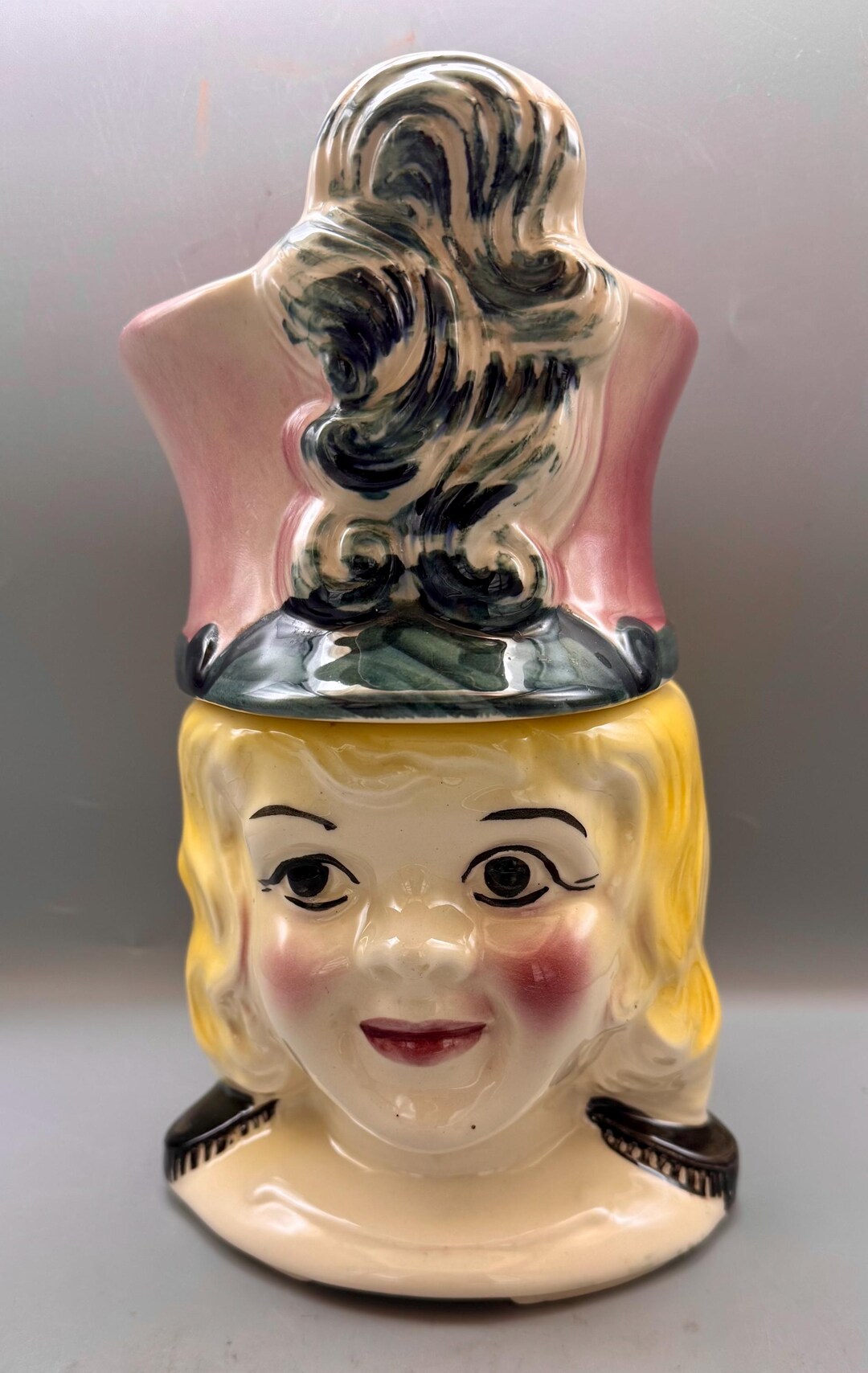 Scarce Vintage American Bisque Majorette Cheerleader Ceramic Cookie Jar ...