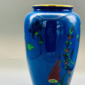 Vintage Art Deco English Wilton Ware Handpainted Blue 9.5” Porcelain ...