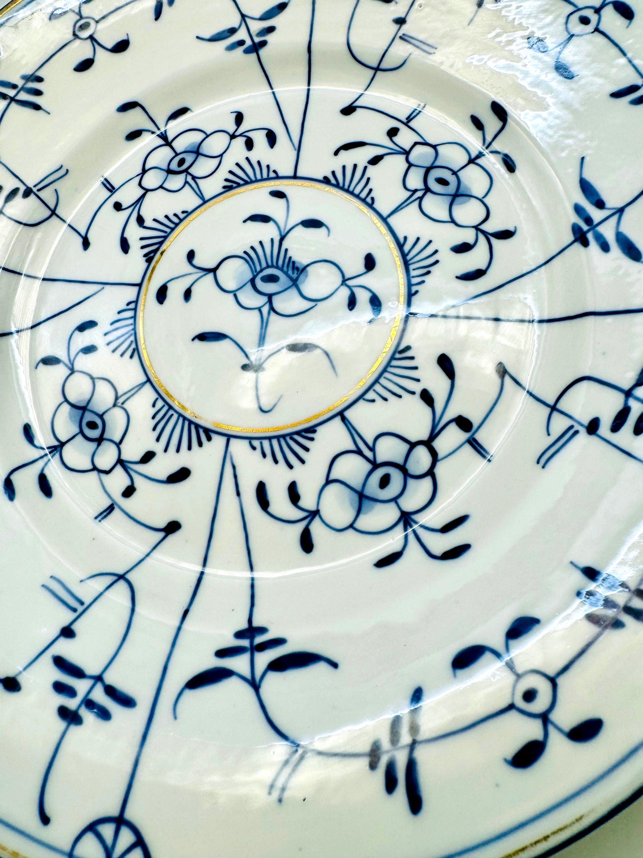 Antique Thuringia German Blue White Immortelle Porcelain Serving Tray ...
