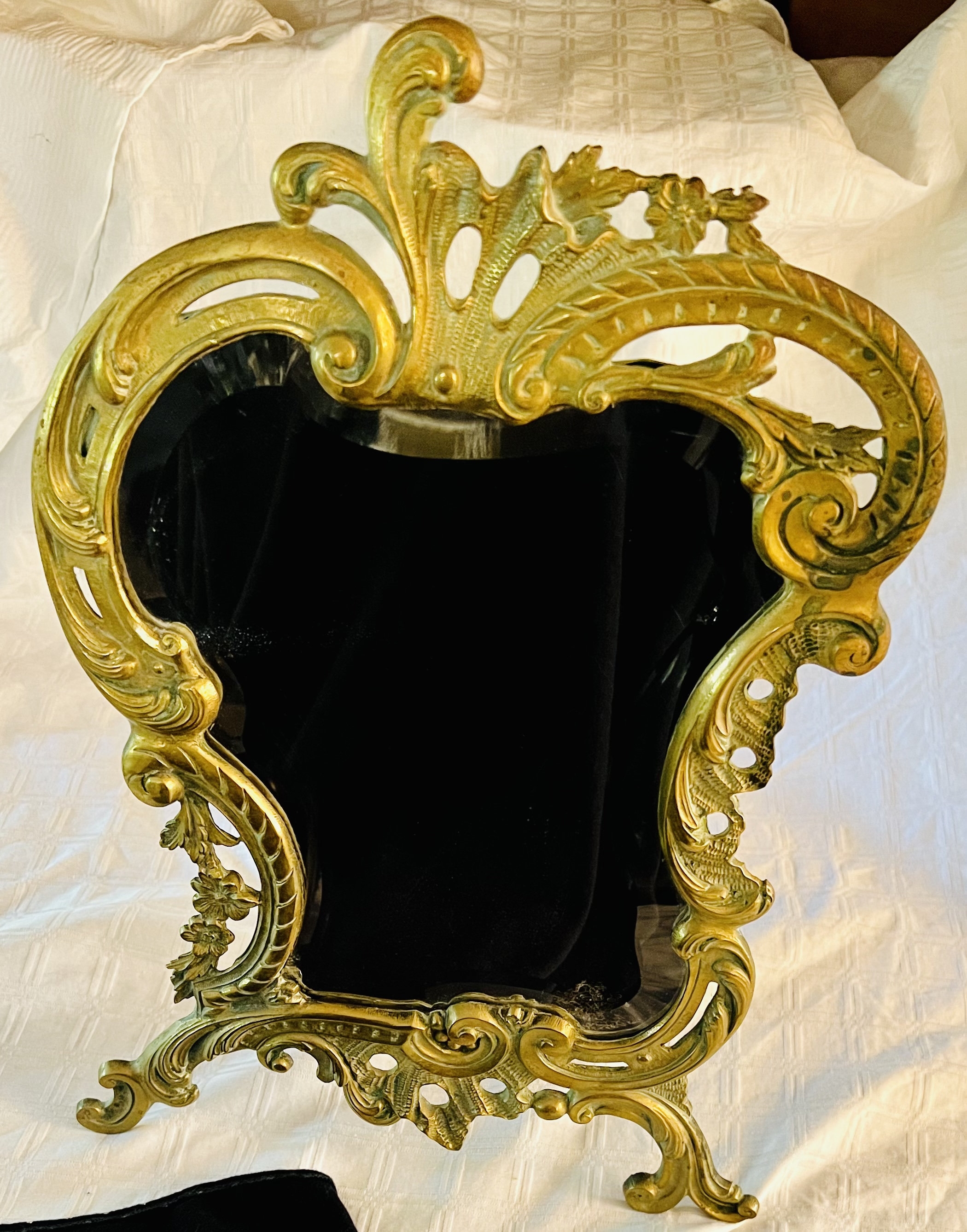 Antique French Baroque Rococo Brass Vanity Table Mirror Mi - Etsy