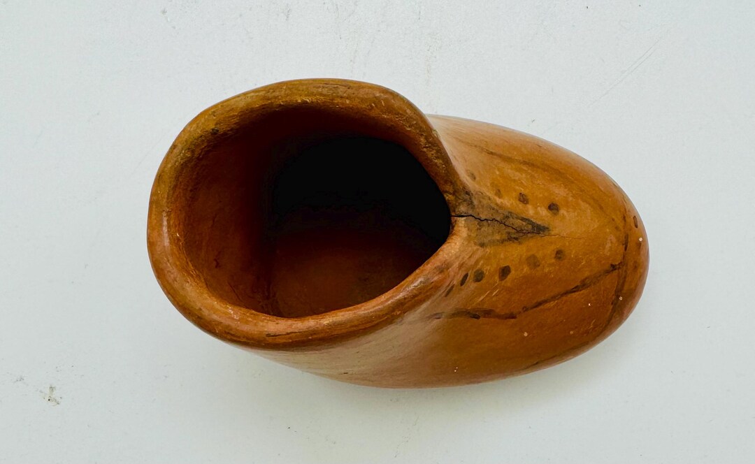 Antique Native American Maricopa Painted Redware Pottery Moccasin Shoe ...